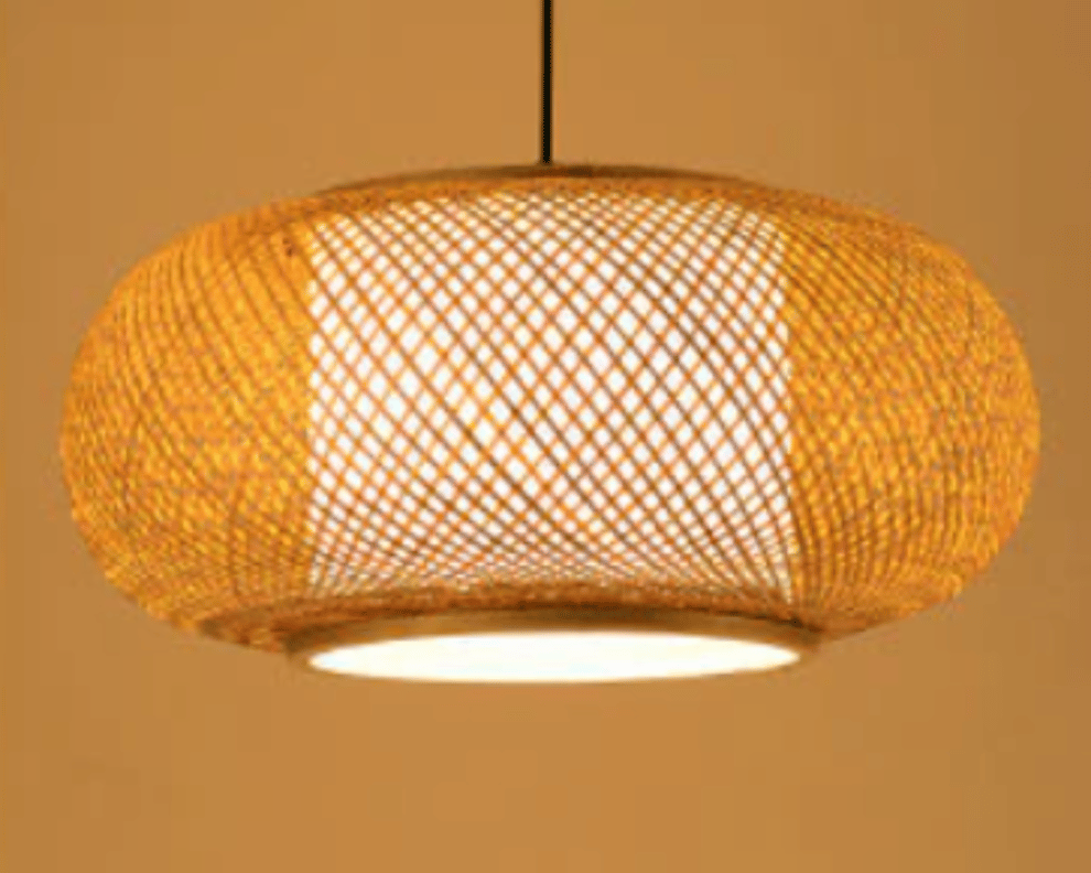 Lampe suspendue arrondie sophistiquée en rotin • Le palais du rotin