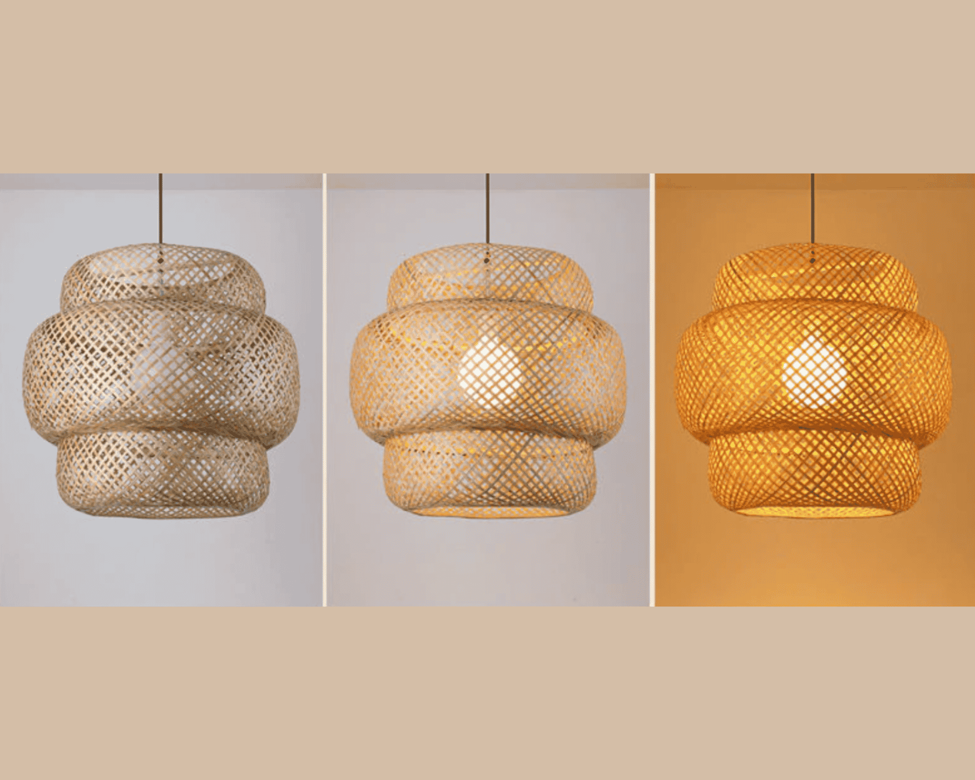Lampe suspendue sophistiquée en rotin • Le palais du rotin