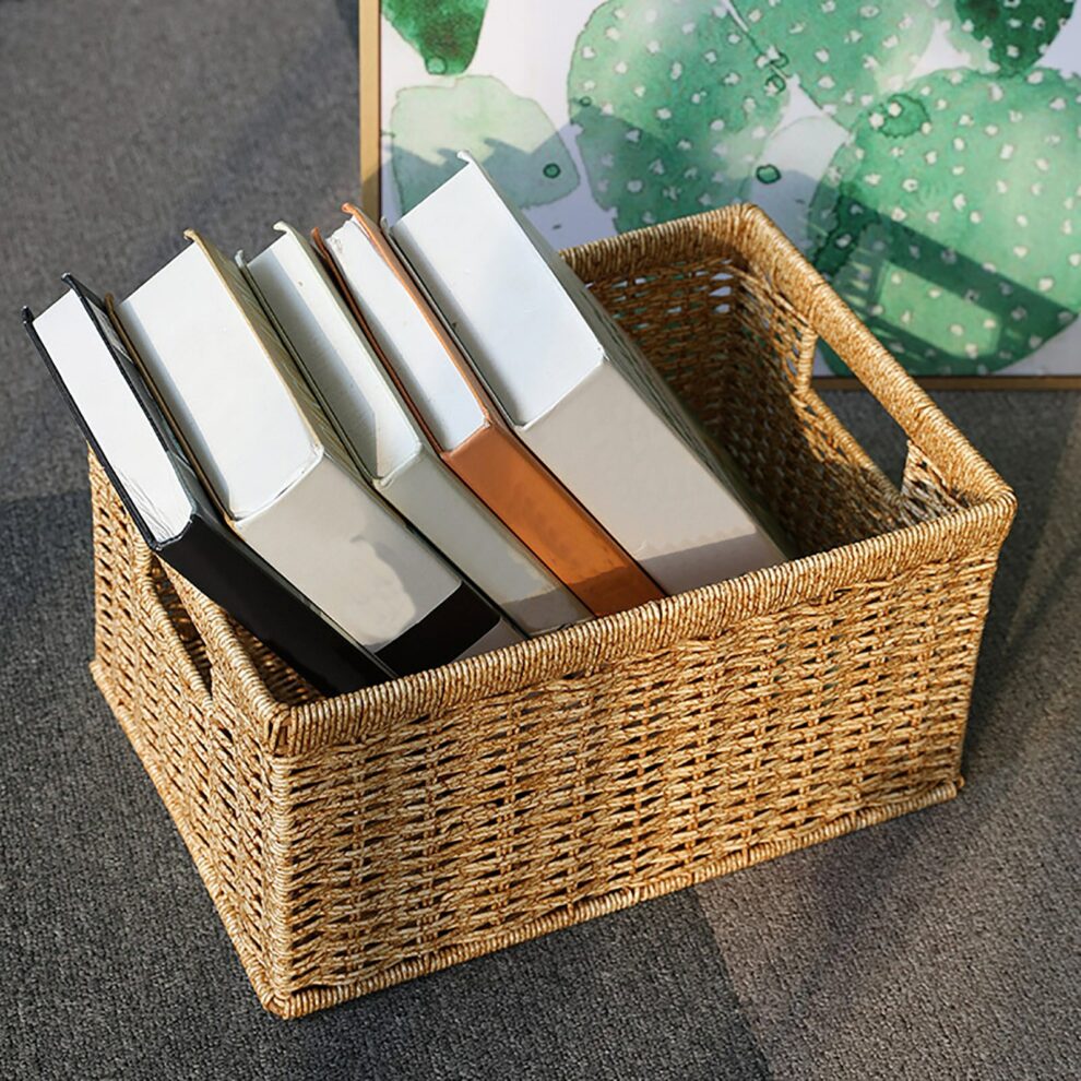 Panier en rotin rectangulaire tissé à la main • Le palais du rotin