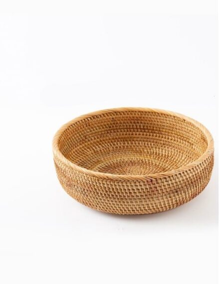 Panier de stockage d'aliments rond en rotin tissé à la main • Le palais ...