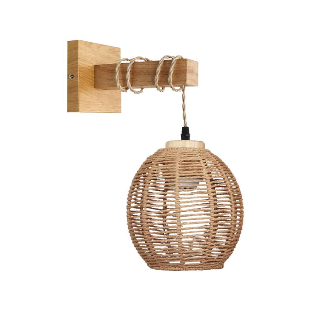 Applique murale rotin boule suspendue • Le palais du rotin